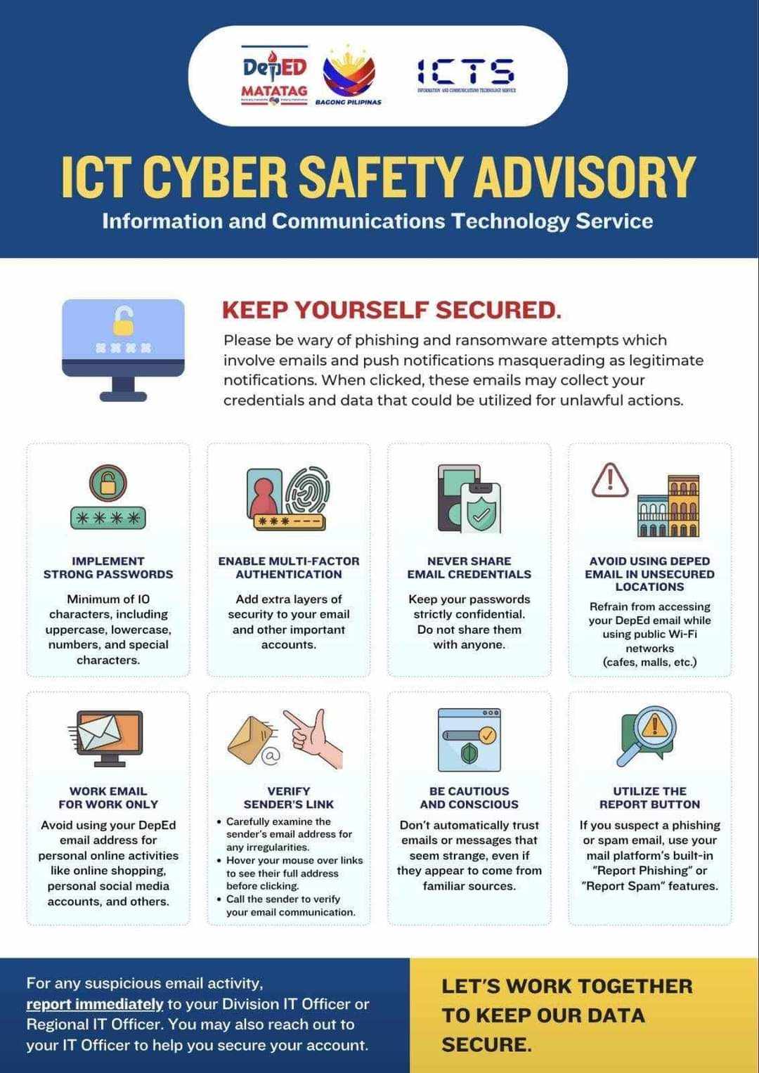 Ict Cyber Safety Advisory Stay Safe Online P Villanueva Es